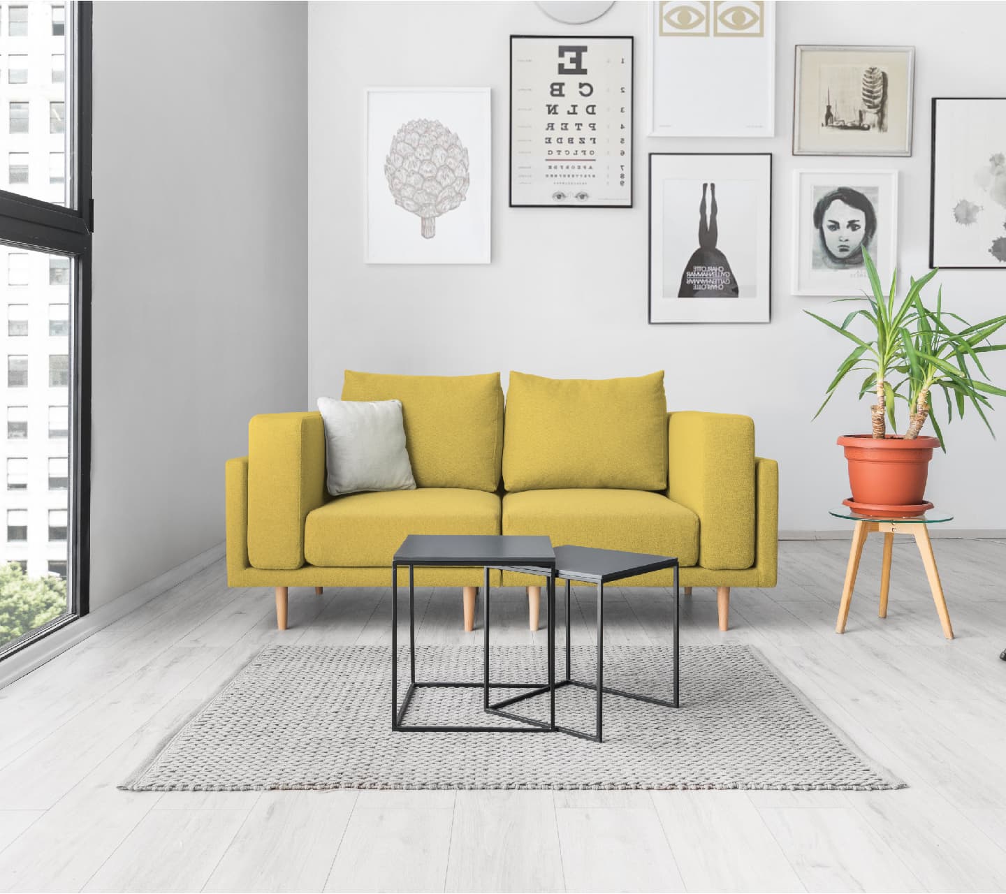 Modularni četvorosed sa drvenim nožicama Cloods 4S | FEYDOM