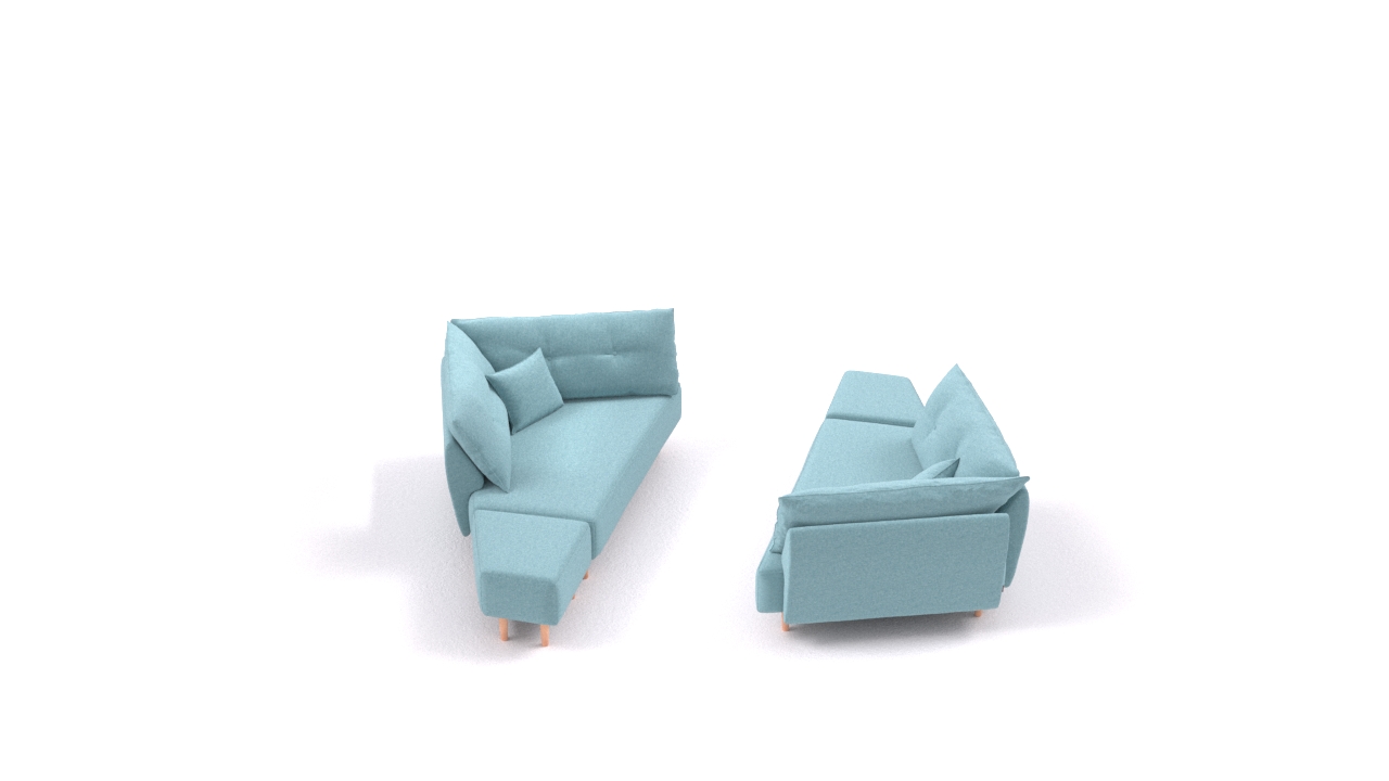 Garnitura za dnevni boravak sa drvenim nožicama Diagon | FEYDOM